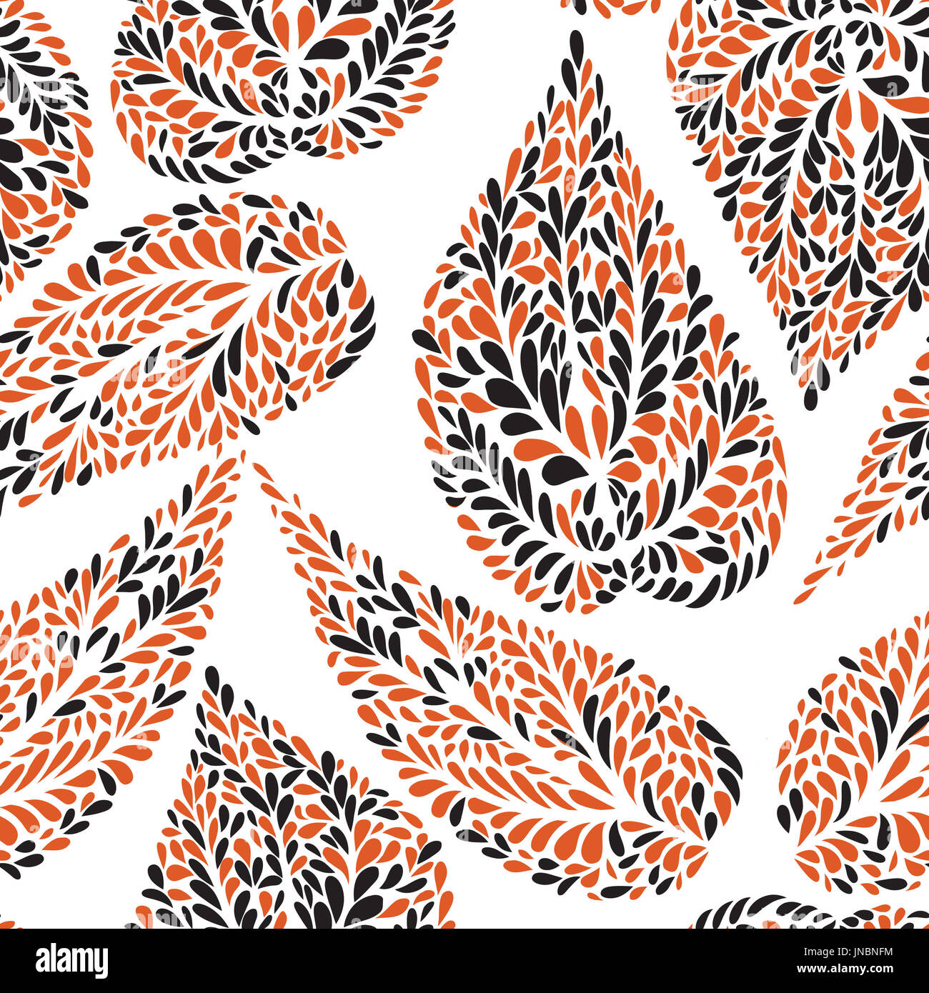 Abstract floral seamless pattern with leaves Swirl floral doodle ...