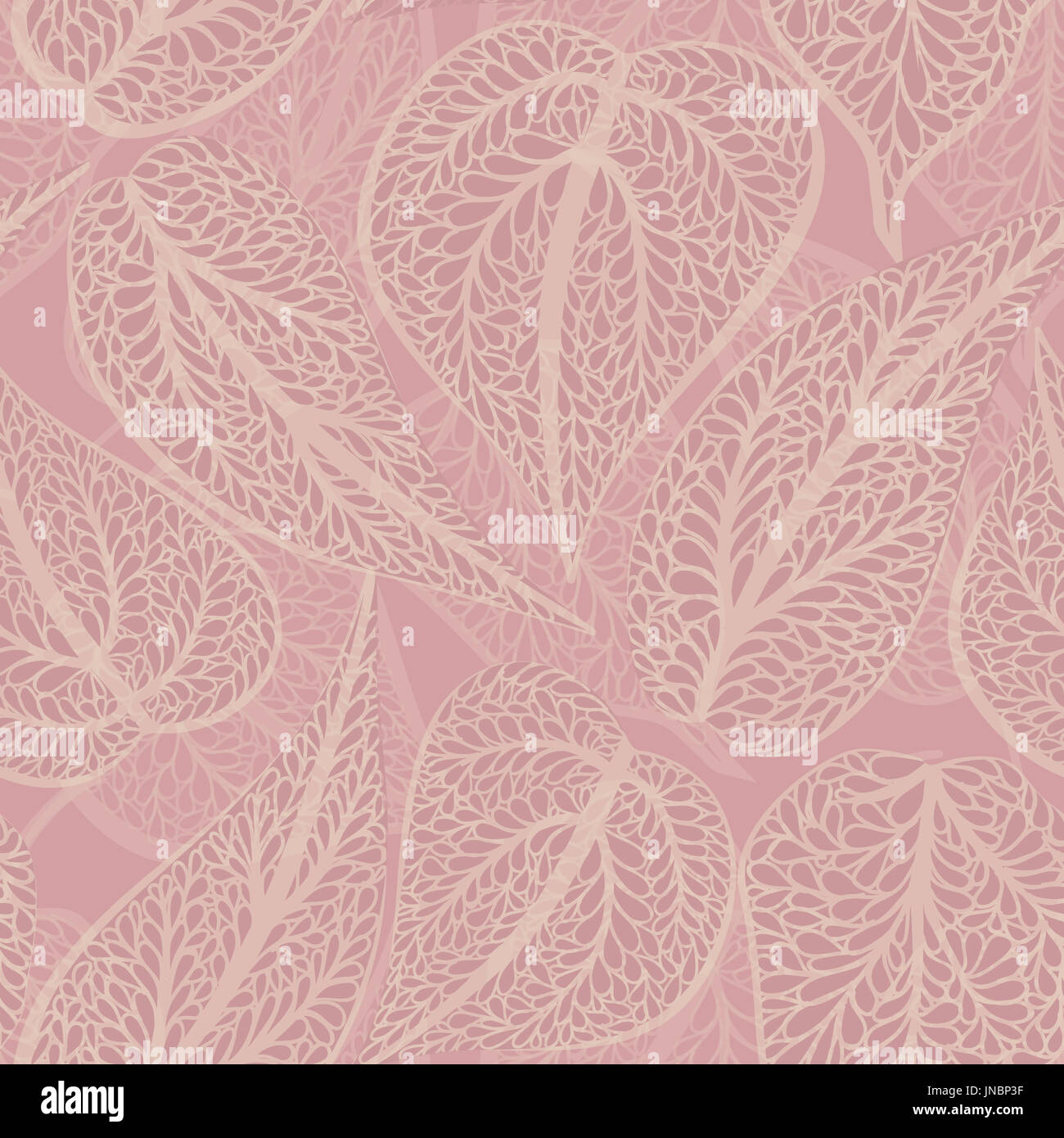 Abstract floral seamless pattern with leaves Swirl floral doodle ...