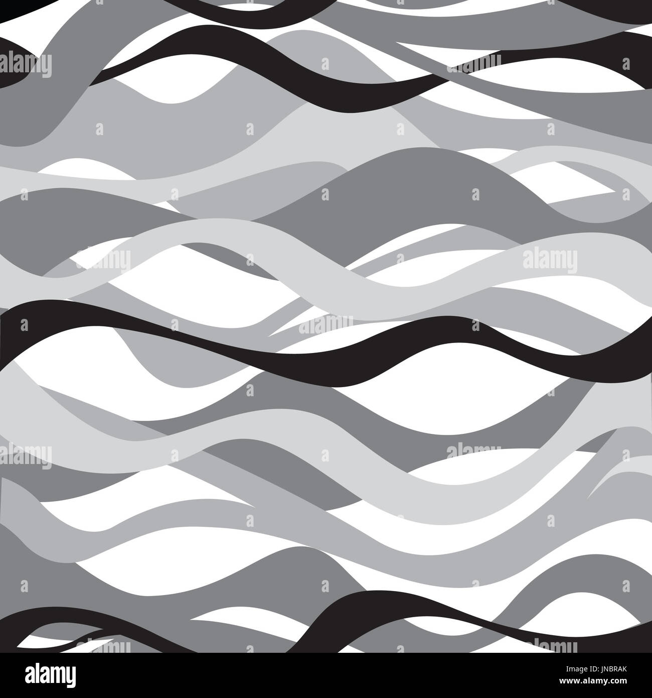 Wave seamless pattern. Black and white background Stock Photo - Alamy
