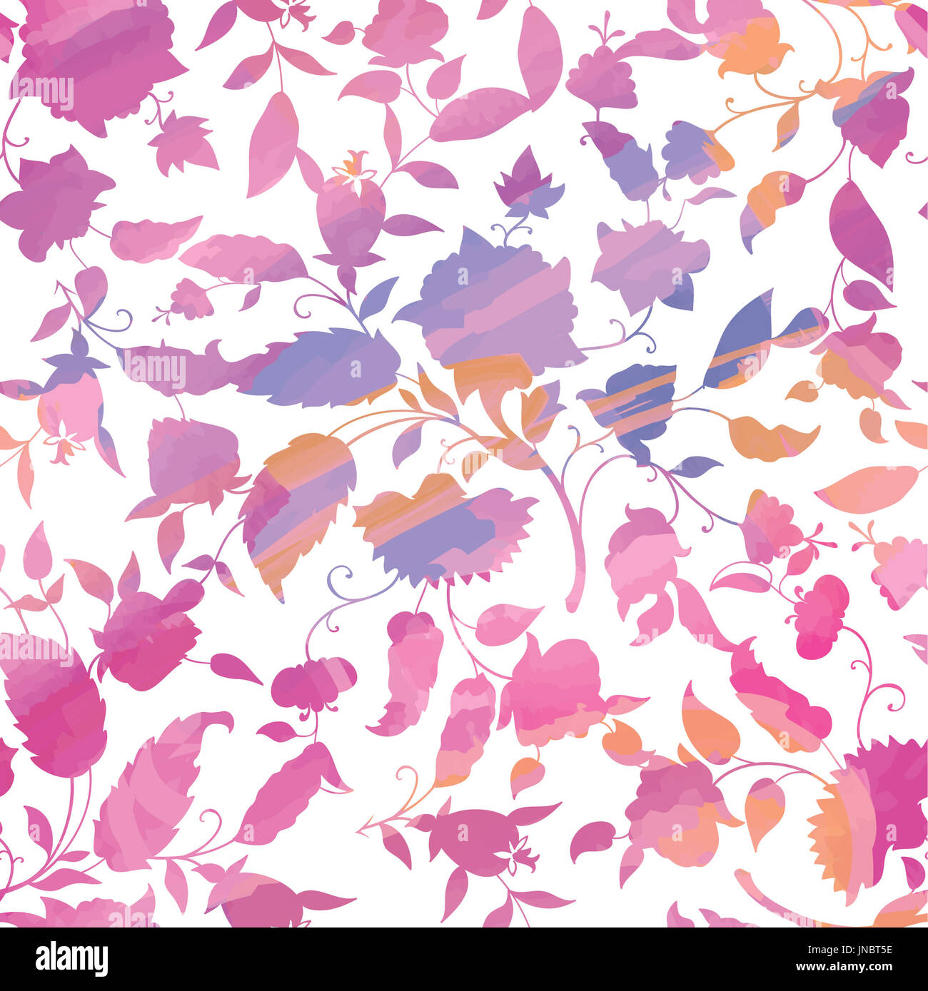 Floral watercolor seamless pattern. Flower ornamental background ...