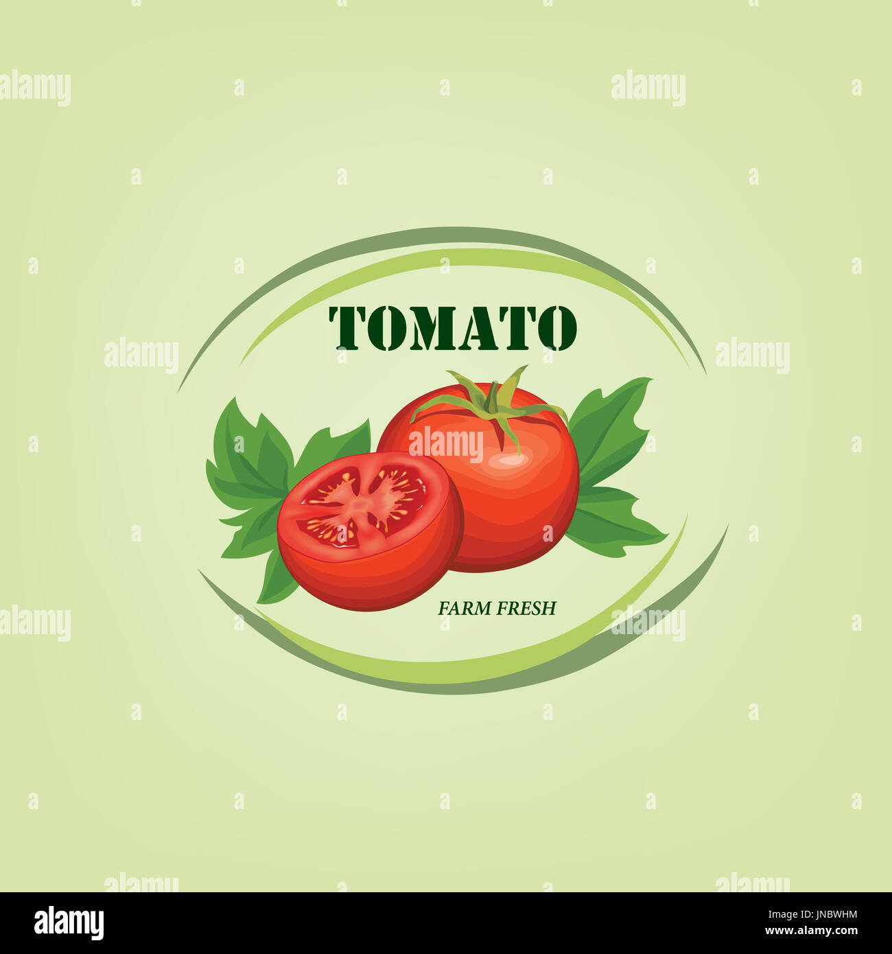 Tomato label. Vegetable logo. Retro sticker of naural product tomatoes ...
