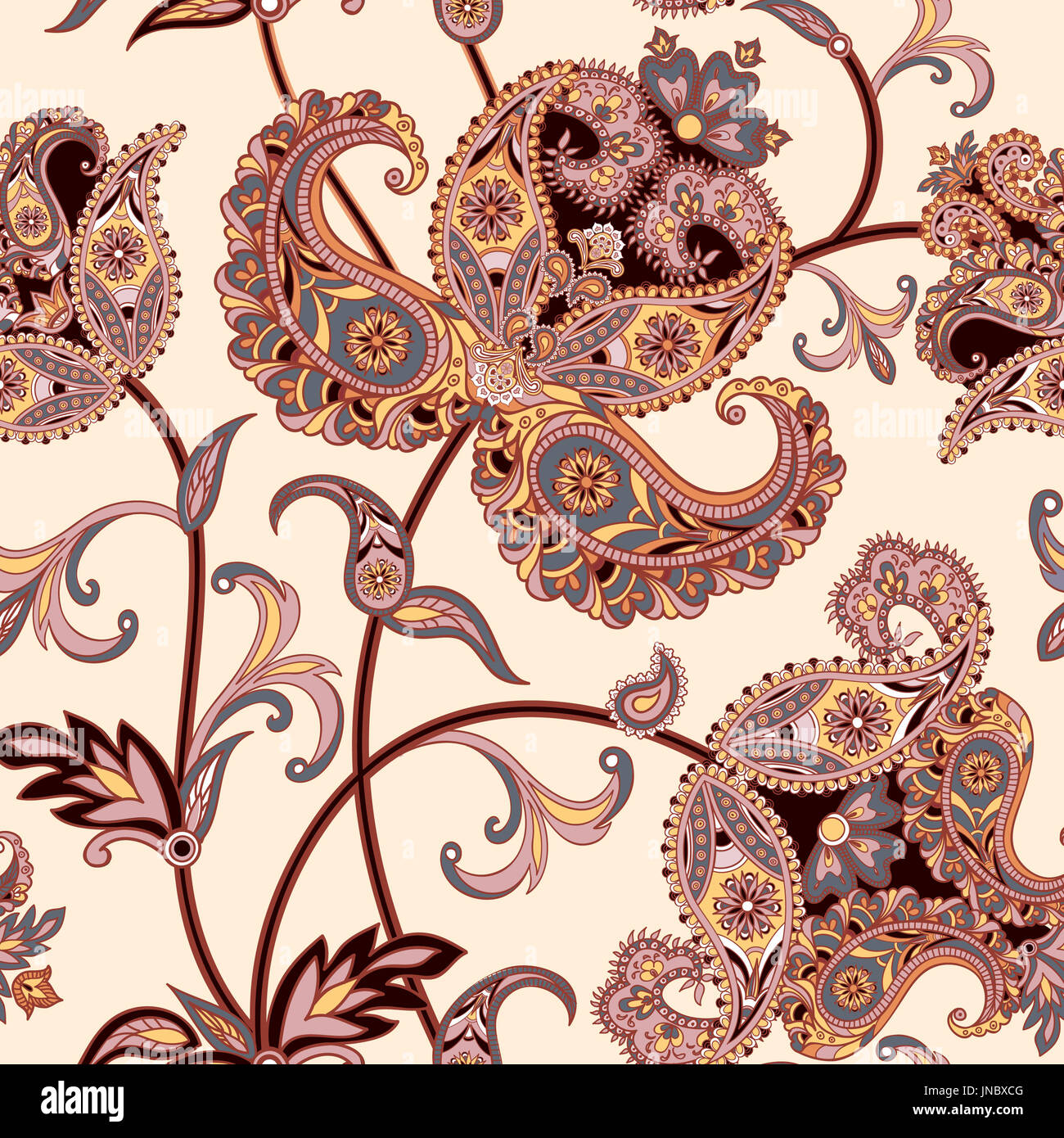 Floral pattern Flourish tiled oriental ethnic background. Arabic ...