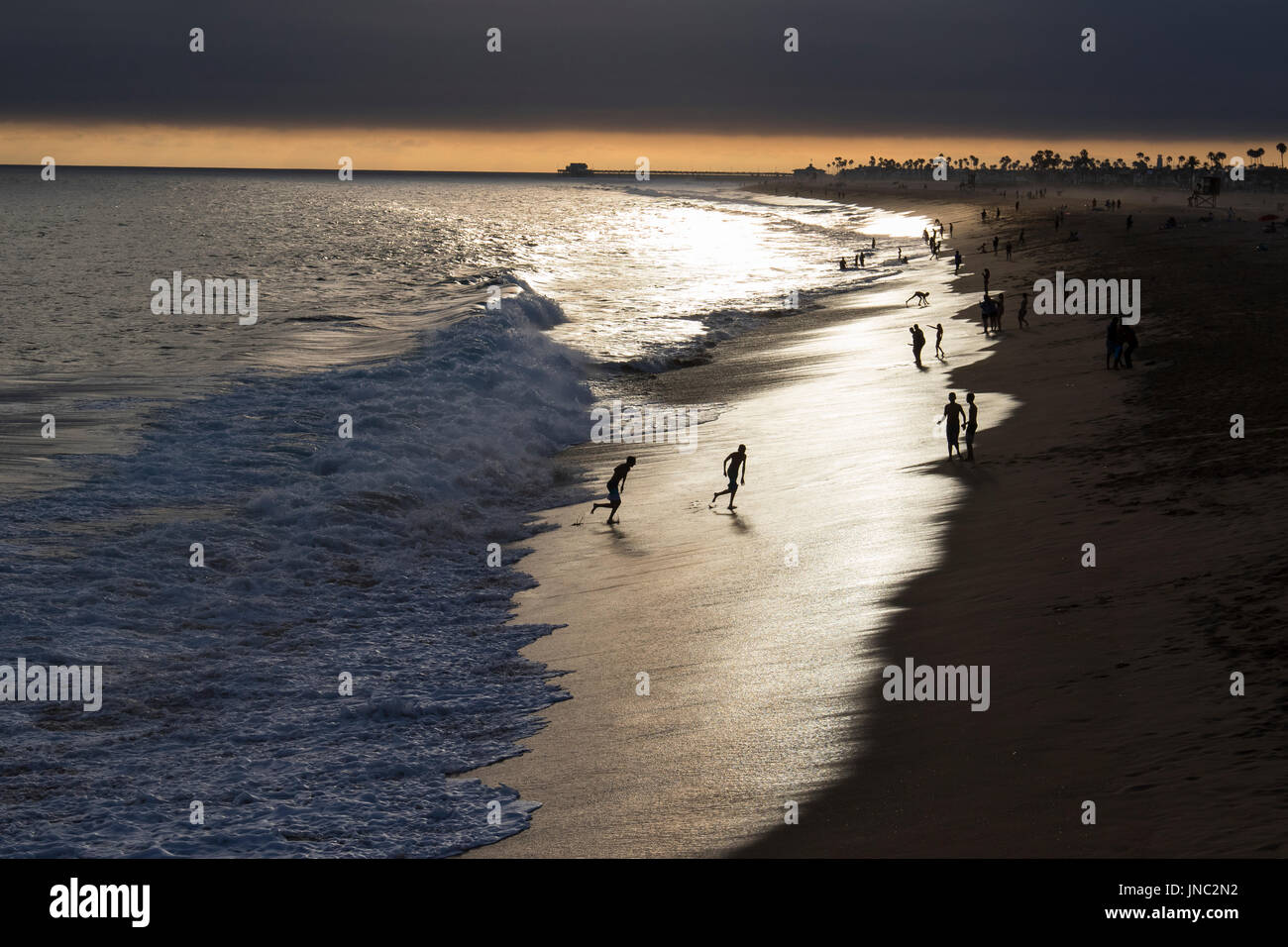 Beach shore at Balboa Pier Pacific Ocean Stock Photo - Alamy