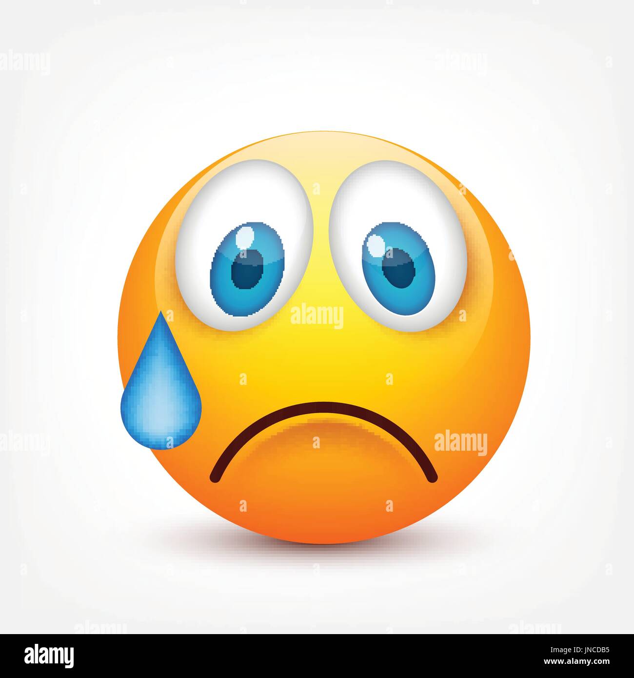 Blue Sad Face Emoticon