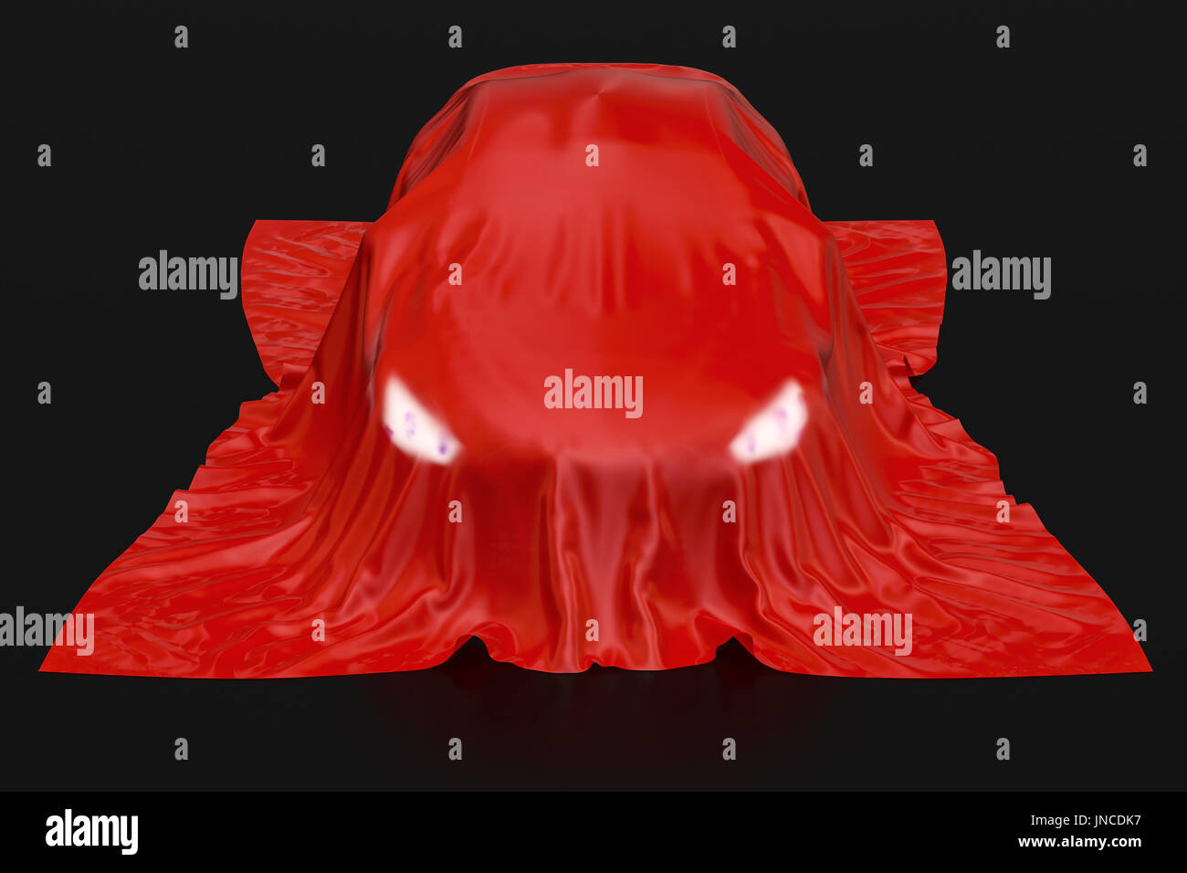 Car covered red cloth, presentation concept. 3D rendering Stock Photo ...