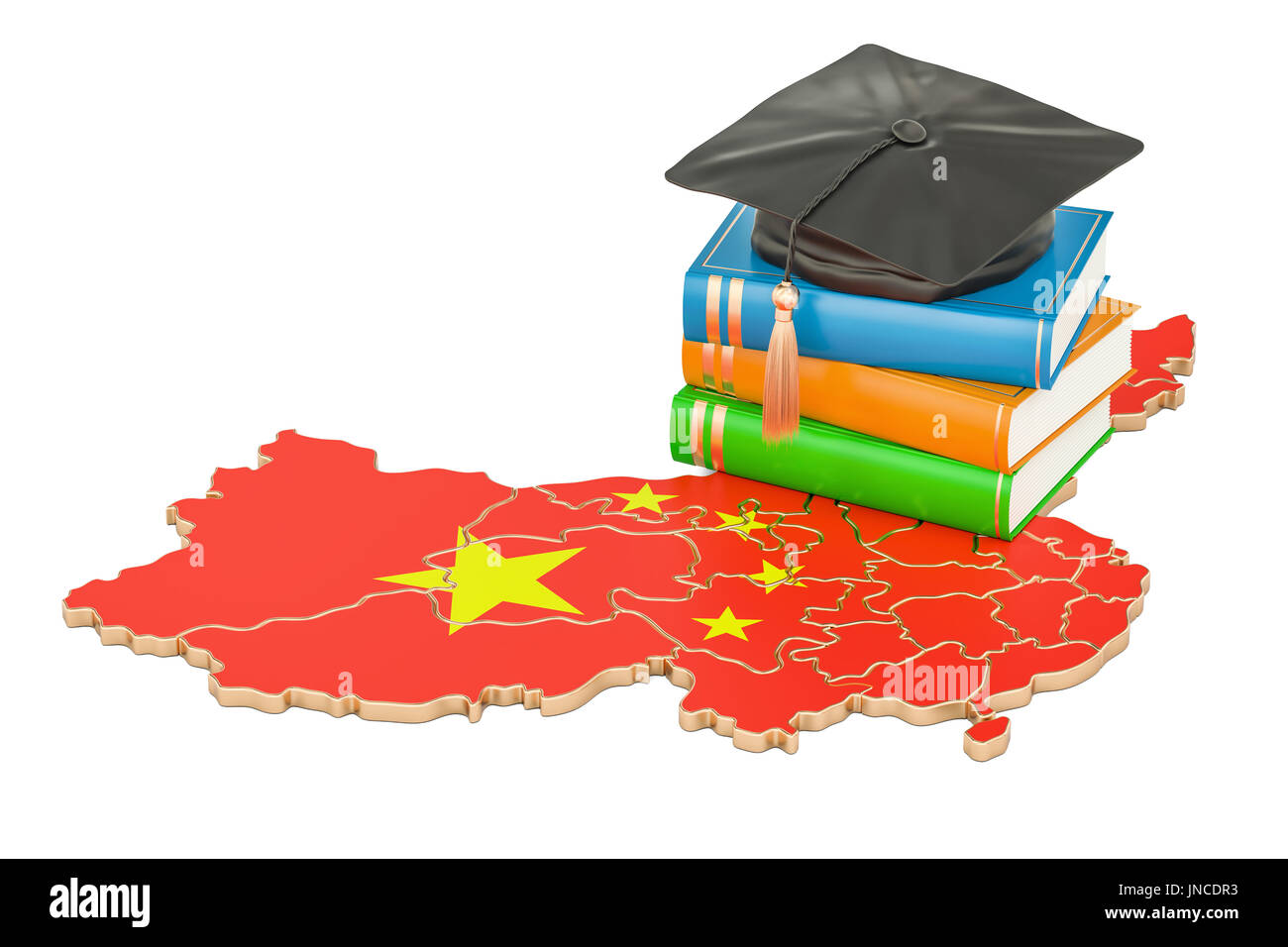 Education in China concept, 3D rendering isolated on white background ...