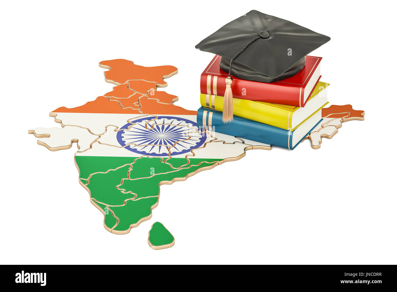 Education in India concept, 3D rendering isolated on white background ...