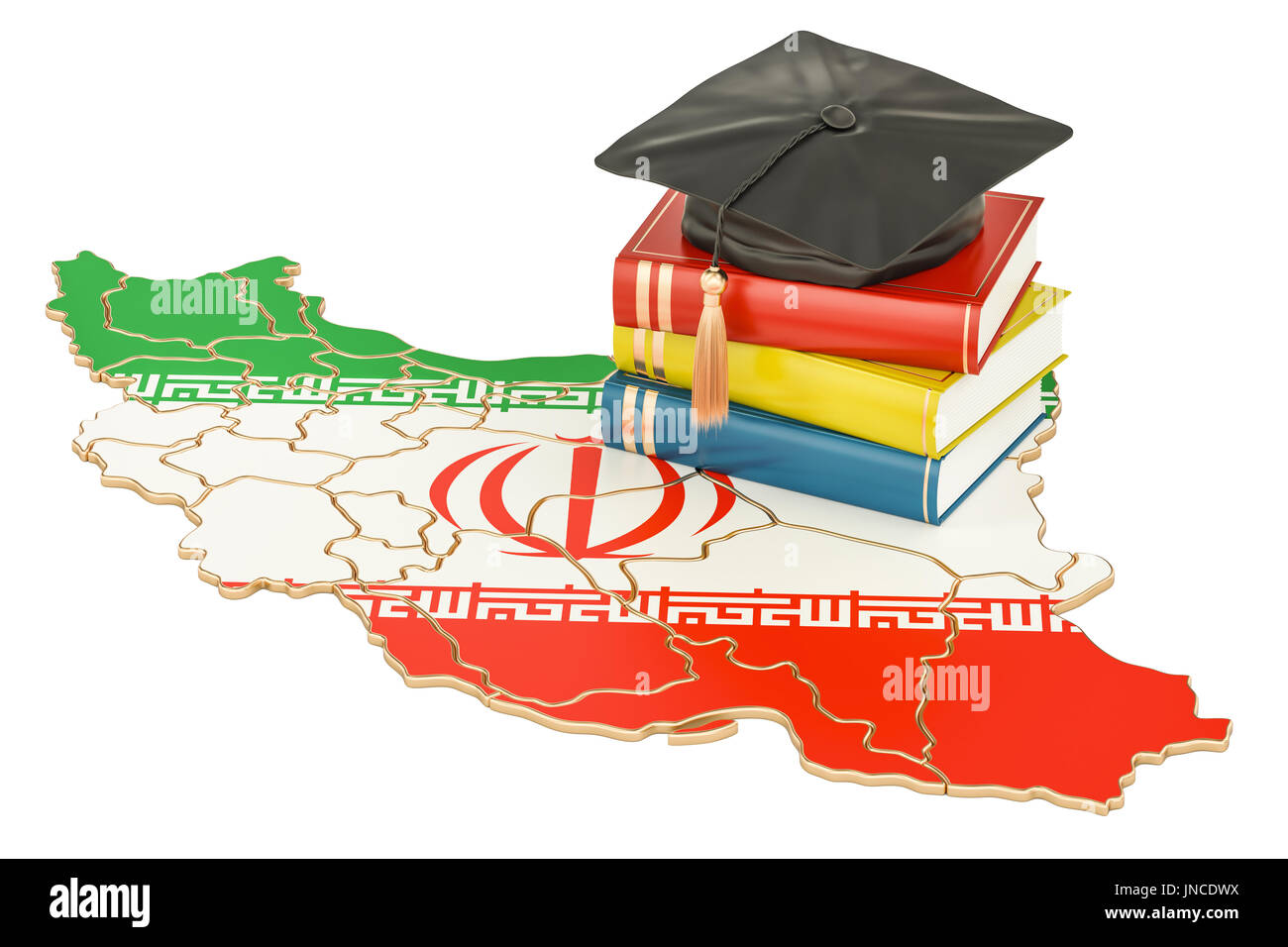 Education in Iran concept, 3D rendering isolated on white background ...