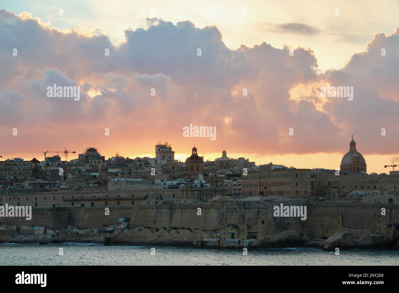 Sunset in Valleta, Malta Stock Photo - Alamy