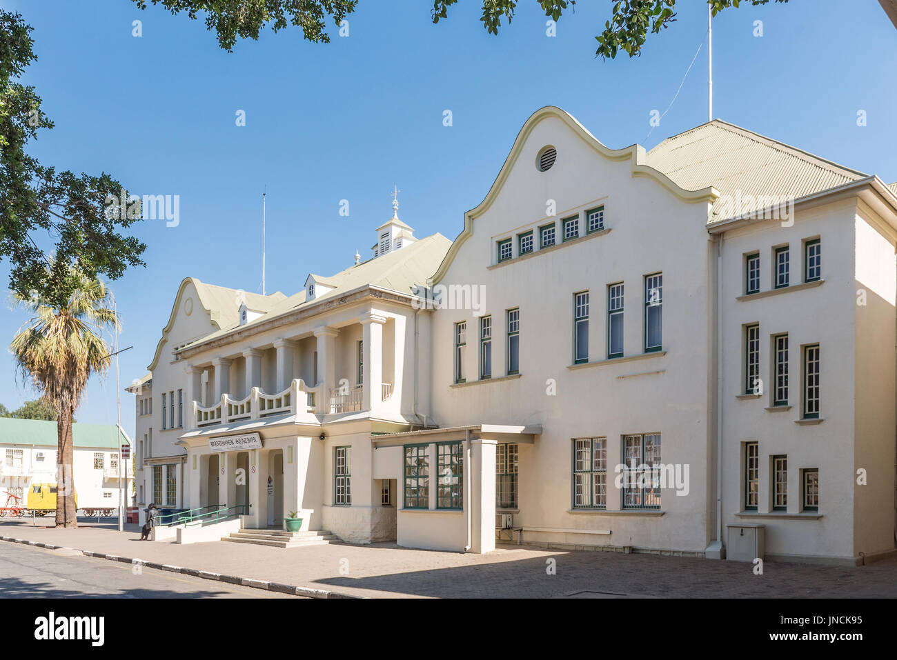 WINDHOEK, NAMIBIA - JUNE 17, 2017: The railway station in Windhoek. The ...