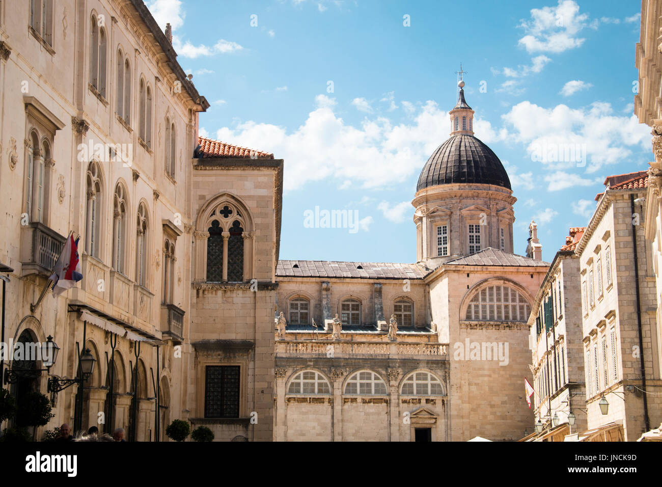 Historical buildings in the old town of Dubrovnik in Croatia Stock ...