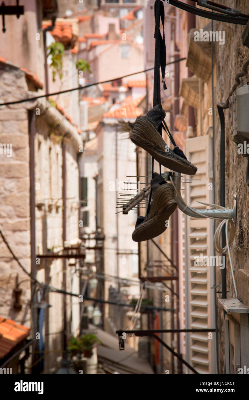 The typical streets with stairs in Dubrovnik in Croatia Stock Photo - Alamy
