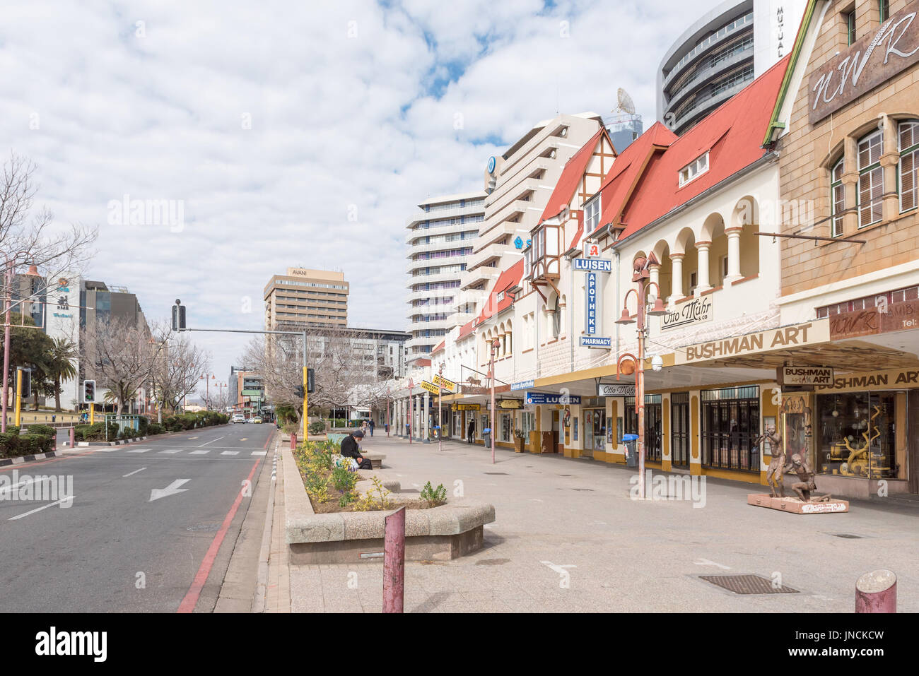 WINDHOEK, NAMIBIA - JUNE 18, 2017: Historic German architecture against ...