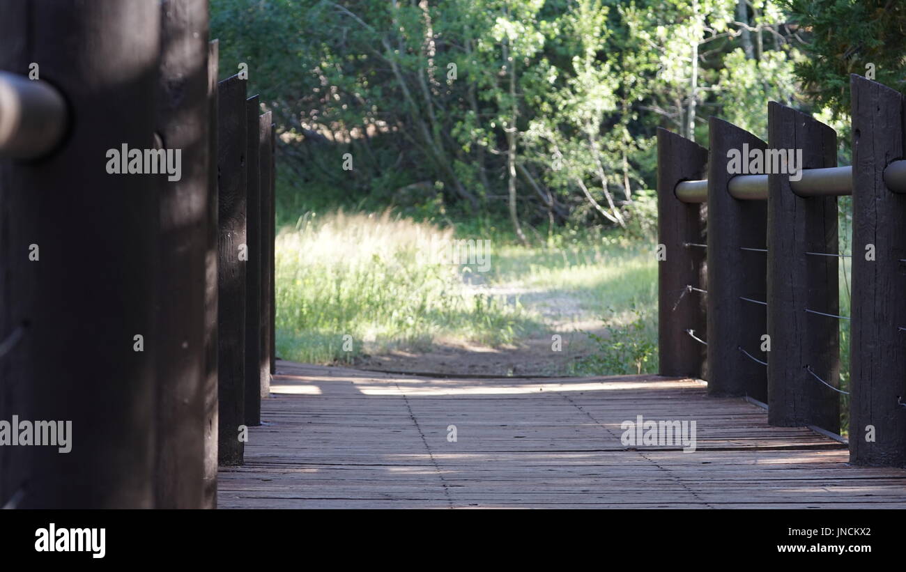 a beautiful foot bridge for meditation during a nice walk Stock Photo ...
