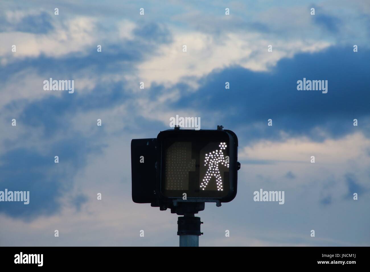White Illuminated Walk Pedestrian Crossing Signal Symbol at ...
