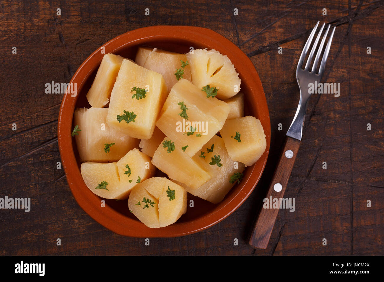 Cooked manihot esculenta (cassava, yuca, manioc, mandioca, Brazilian ...