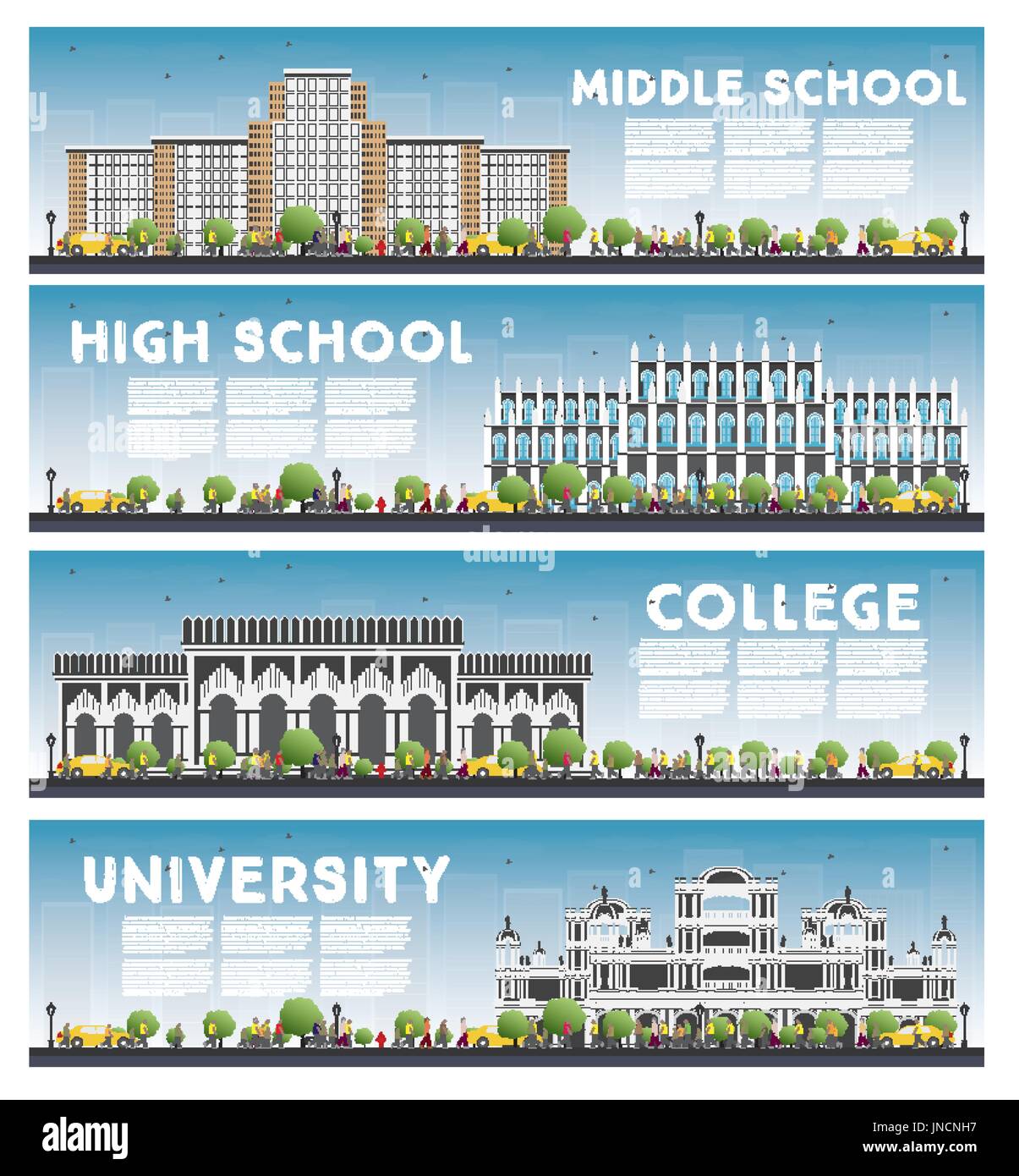 Set of University, High School and College Study Banners. Vector ...