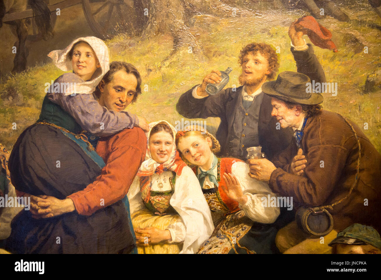 Detail of 'Wedding Procession through the Forest' 1873, oil painting on ...