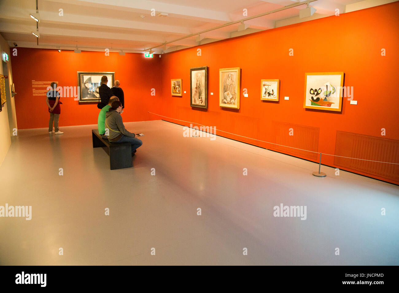 People viewing artworks inside Kode 4 art gallery Bergen, Norway Stock ...