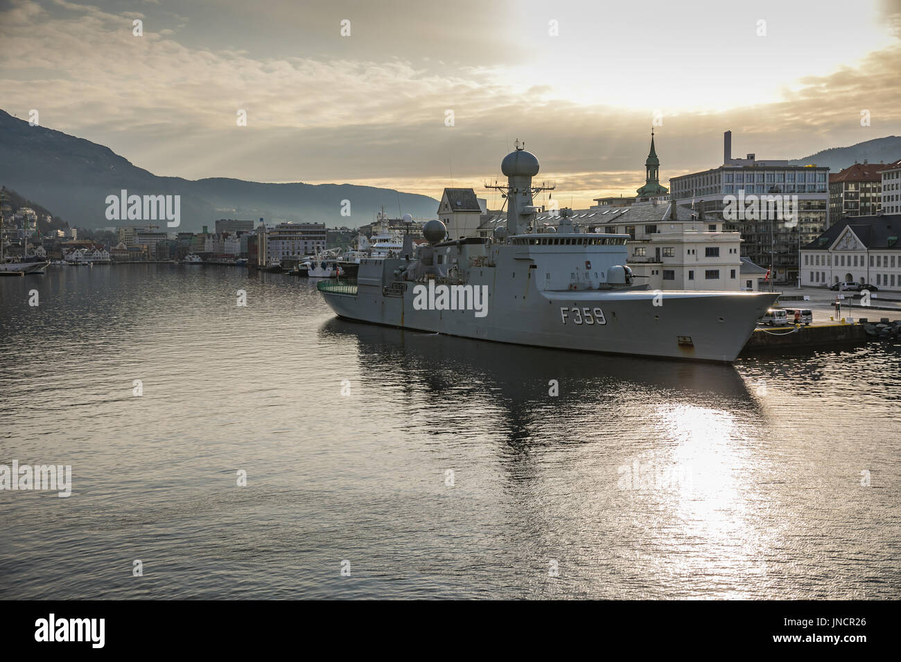 Navy ships in the port of Bergen, Norway Stock Photo - Alamy