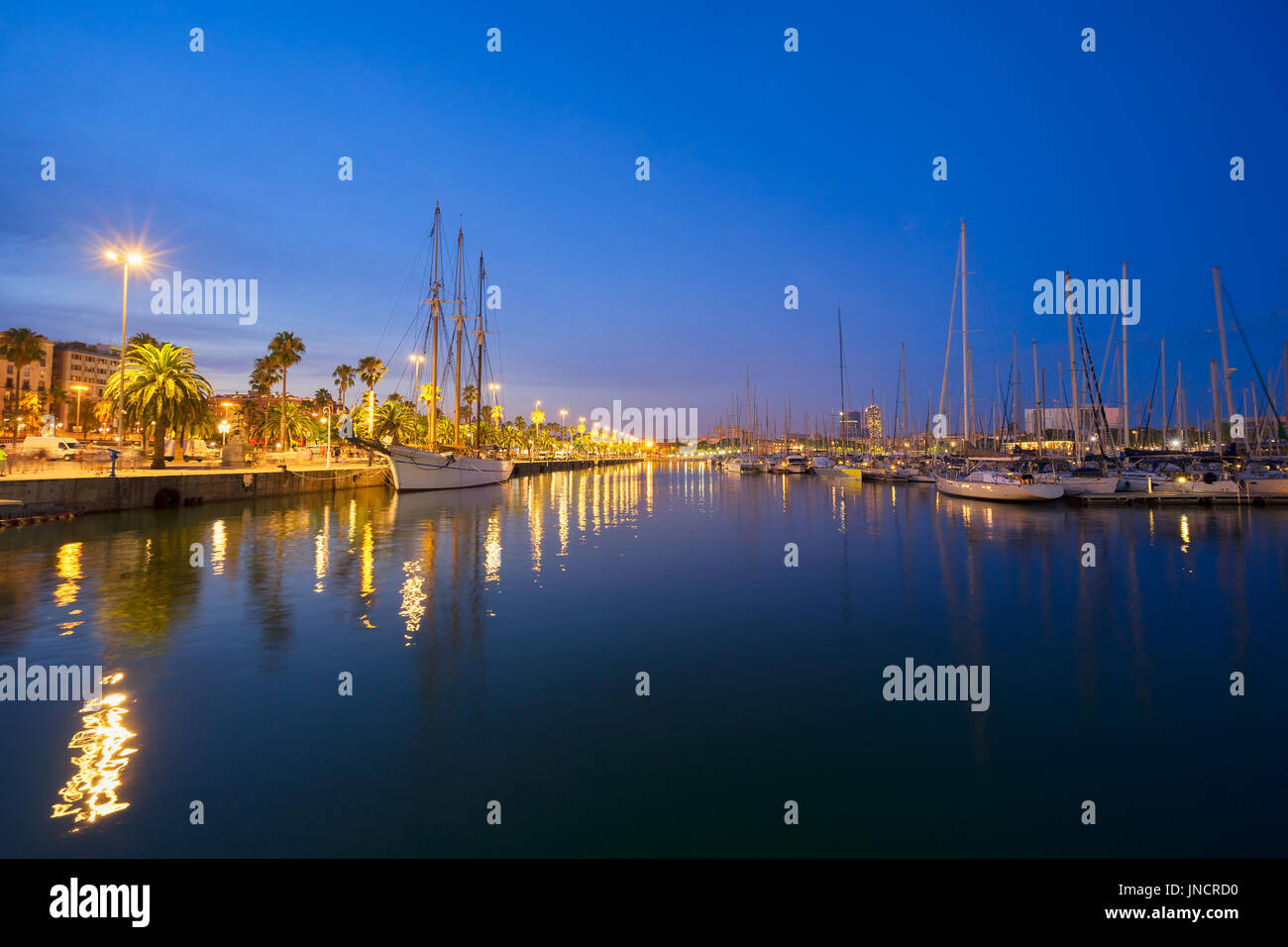 Marina port vell sunset hi-res stock photography and images - Alamy