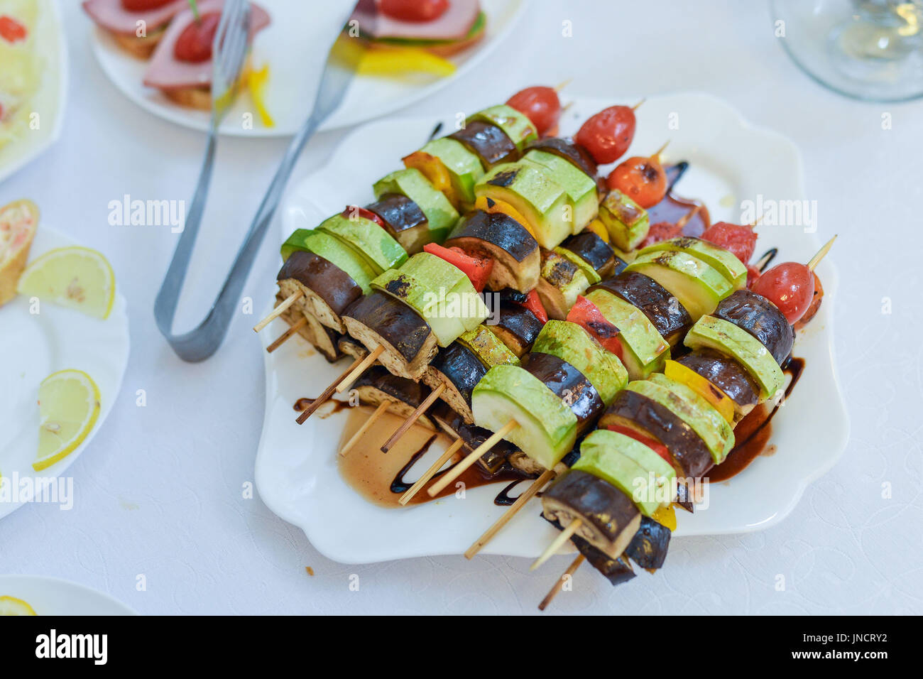 catering canapes food Stock Photo - Alamy