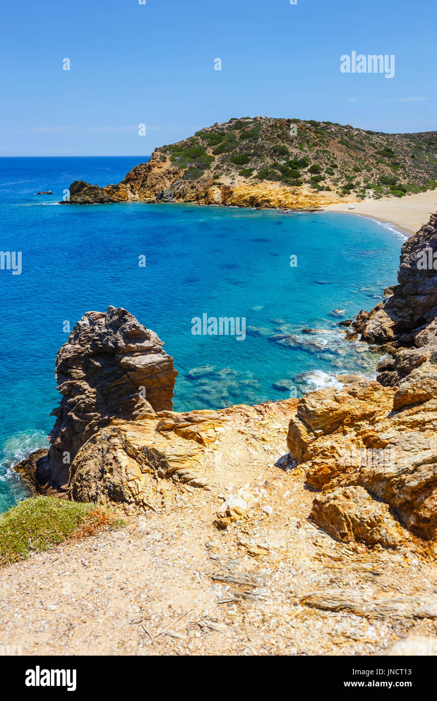 Famous beach at Vai with beautiful palm forest on east Crete, Greece ...