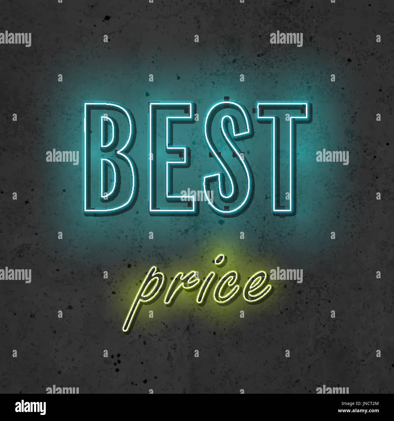 Realistic neon icon Vector illustration Neon inscription Best price in ...