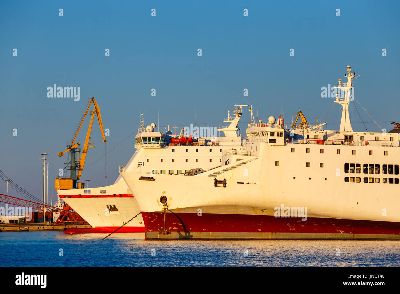 ship in the sea port of Heraklion on Crete, Greece Stock Photo - Alamy