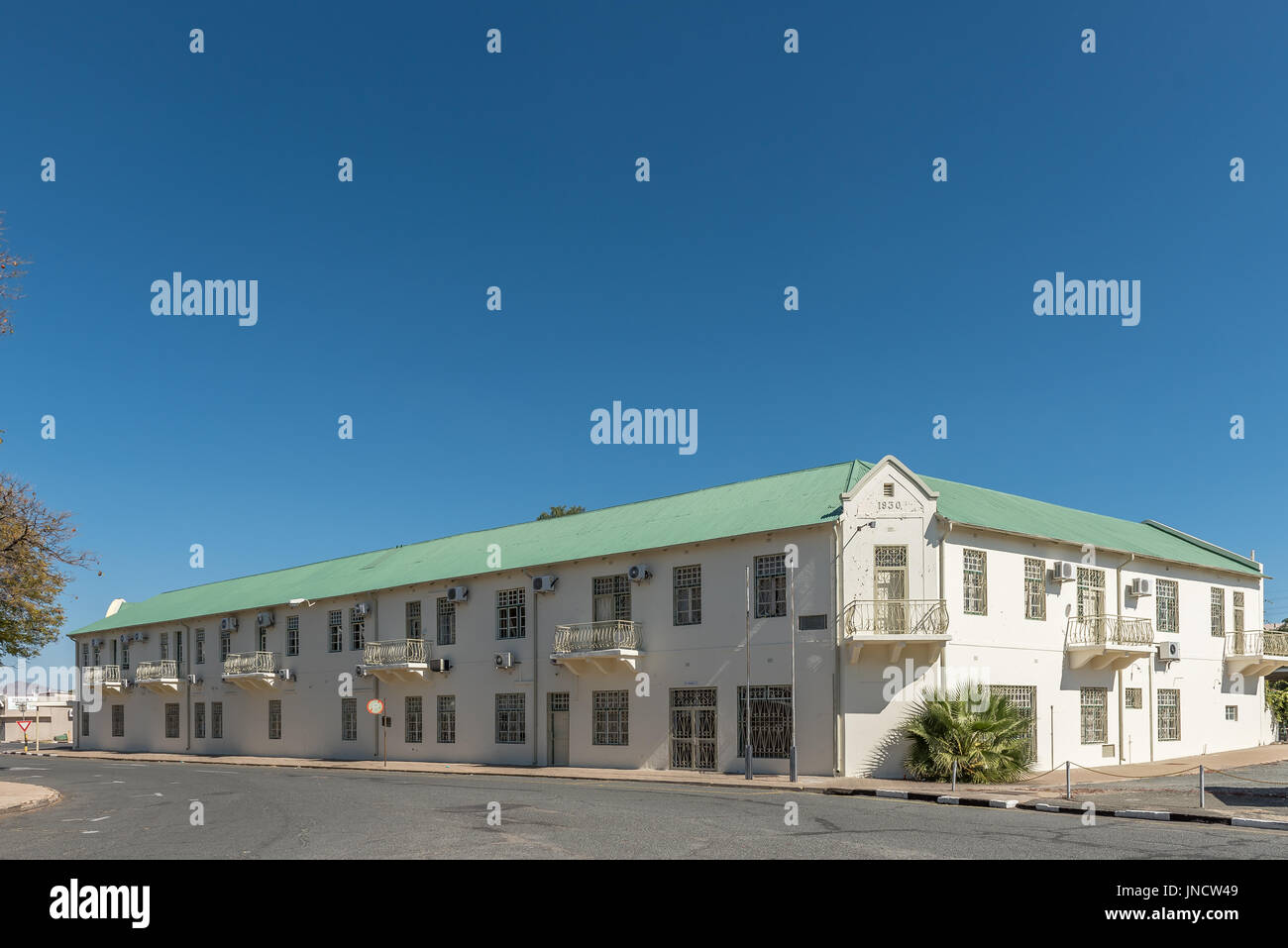 WINDHOEK, NAMIBIA - JUNE 17, 2017: An old, historic building, built ...
