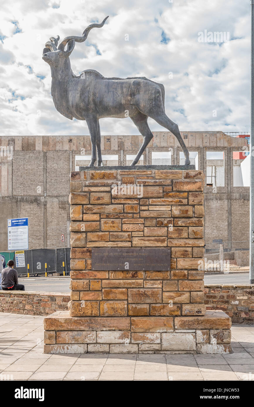 WINDHOEK, NAMIBIA - JUNE 18, 2017: A well-known landmark, the kudu ...