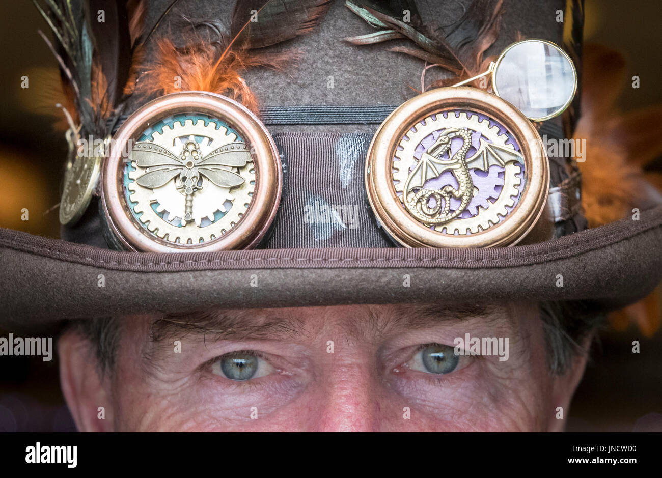People in costume attend the Whitby Steampunk Weekend in Whitby ...