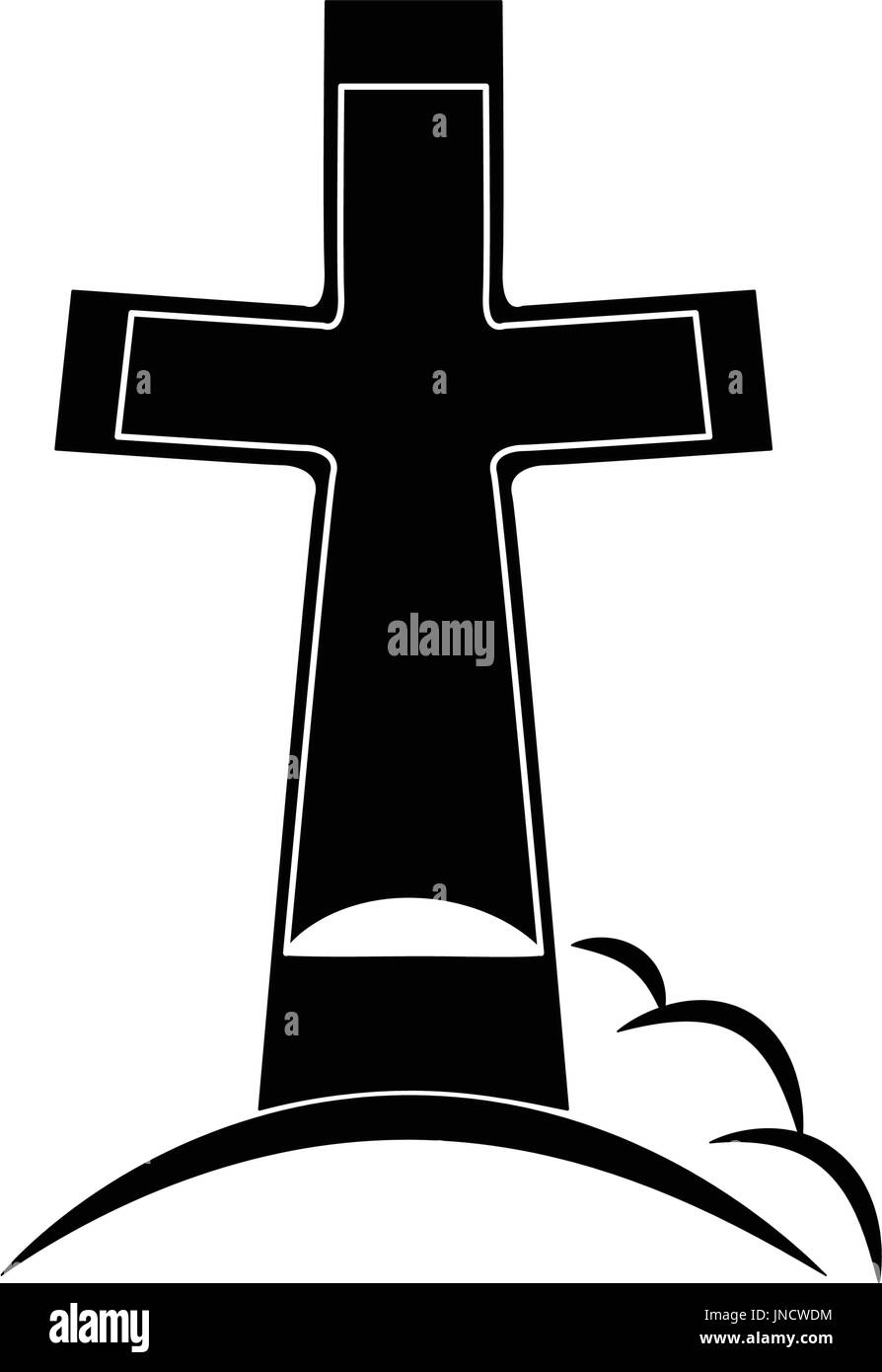 Christian cemetery grave cross Stock Vector Images - Alamy