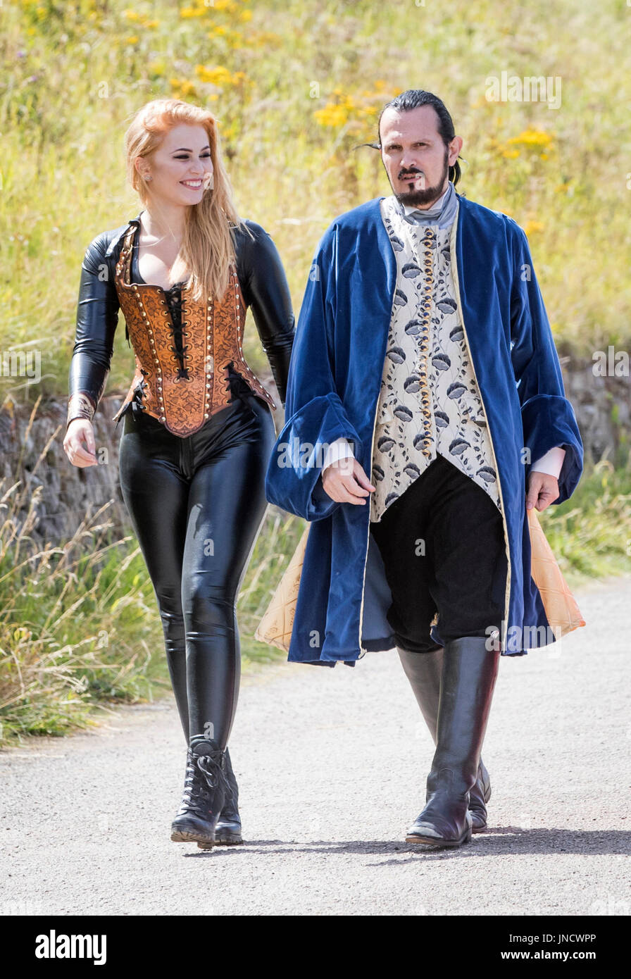 Georgia Annable (left) and Alex Deluca attend the Whitby Steampunk ...