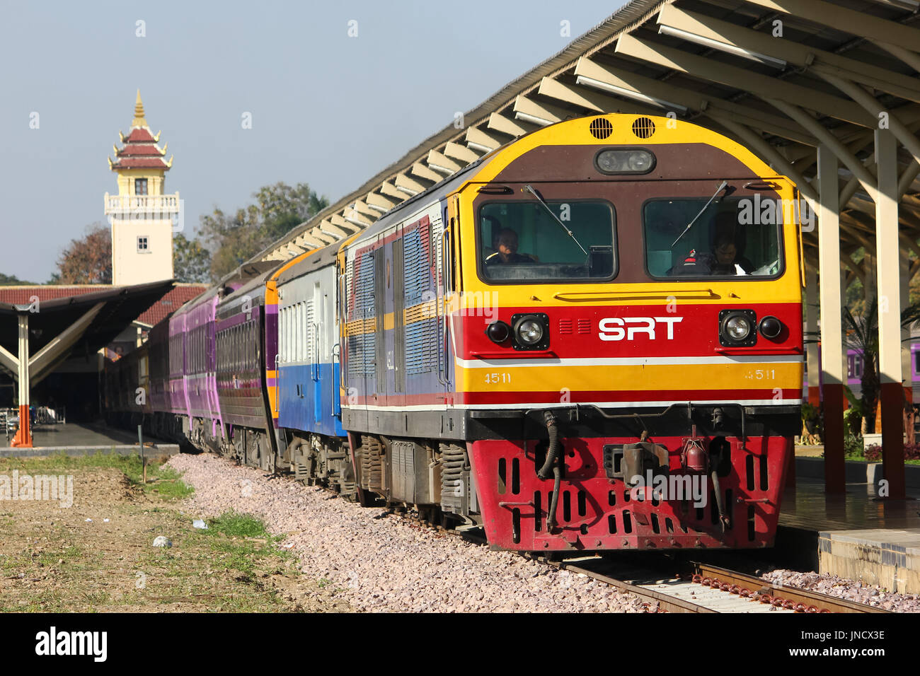 CHIANGMAI, THAILAND- FEBRUARY 5 2014: HITACHI Diesel locomotive no.4511 ...