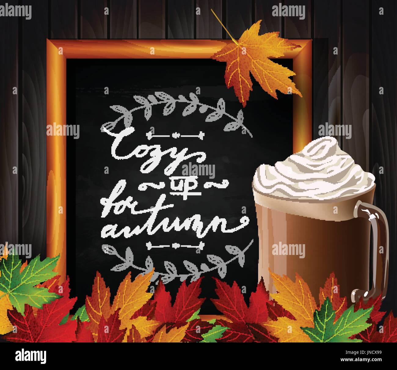 Chalkboard with autumn leaves Stock Vector Image & Art - Alamy
