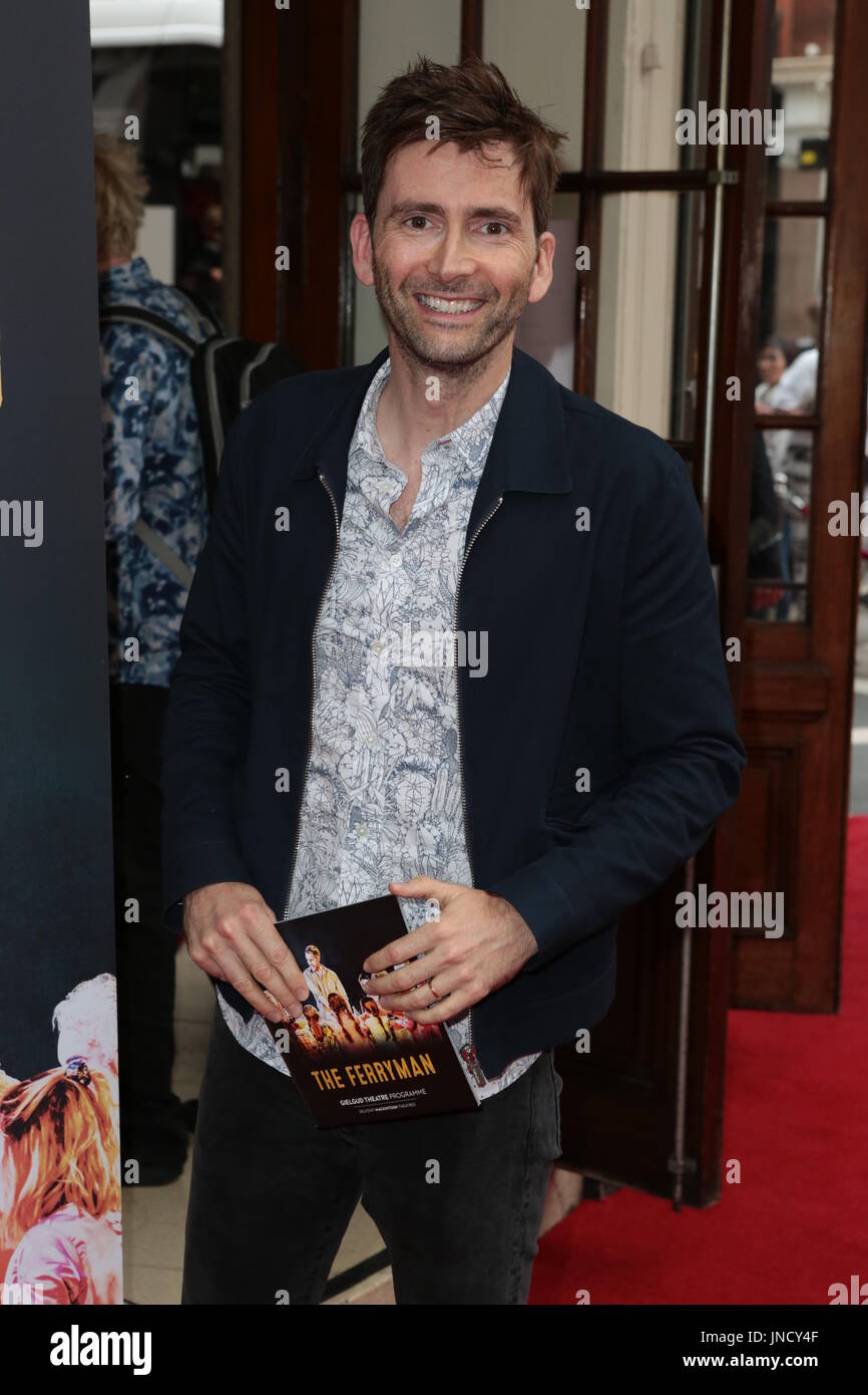 'The Ferryman' play - Red carpet arrivals Featuring: David Tennant ...