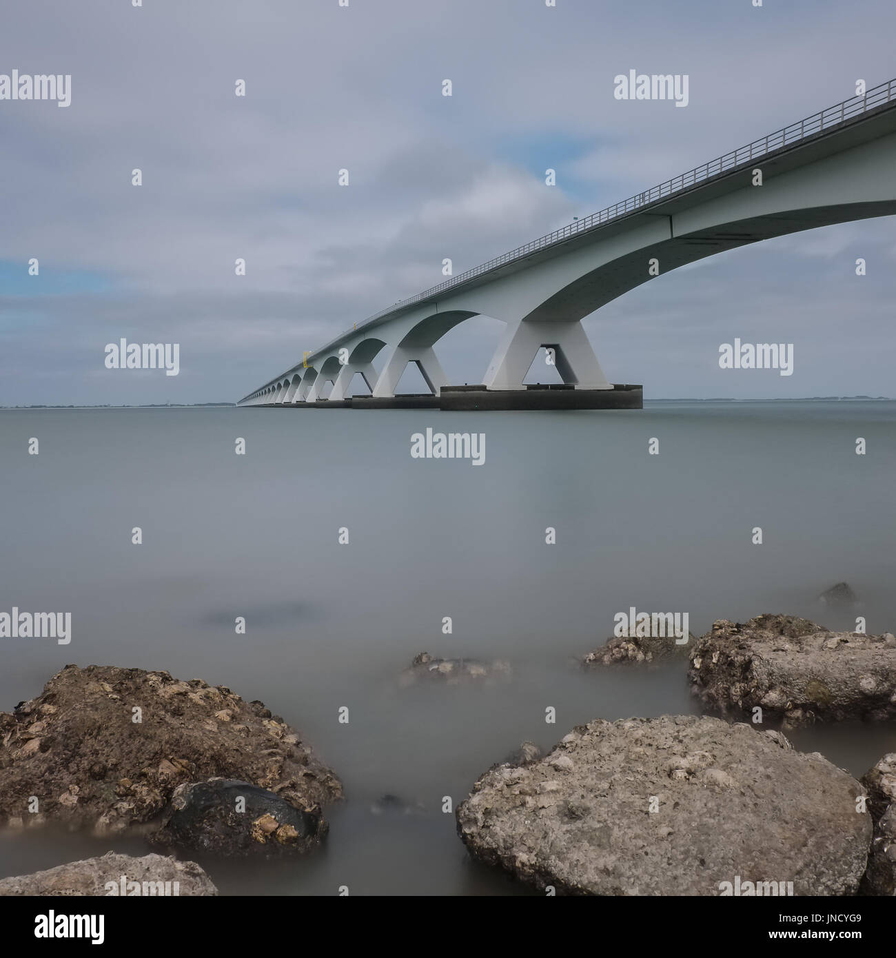 Long exposure photo of Zeeland bridge, Sunday 7 August, Zierikzee, the ...