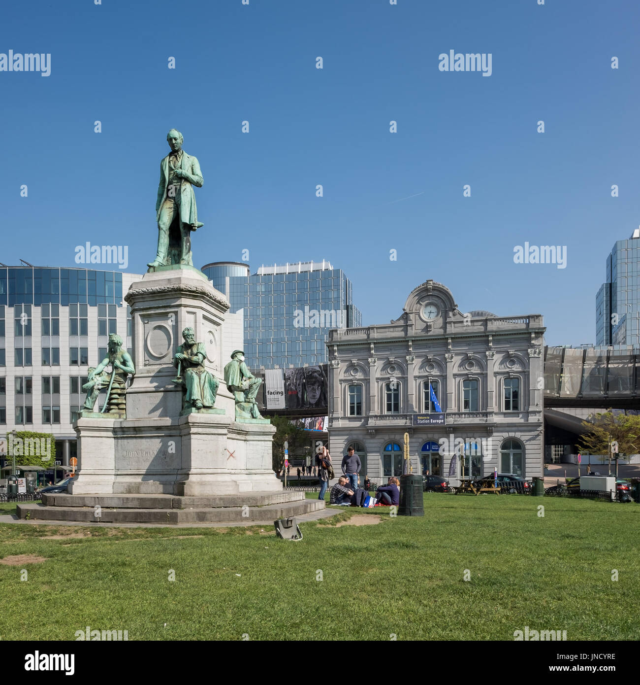 Place du Luxembourg or Luxemburgplein square in the European Quarter ...