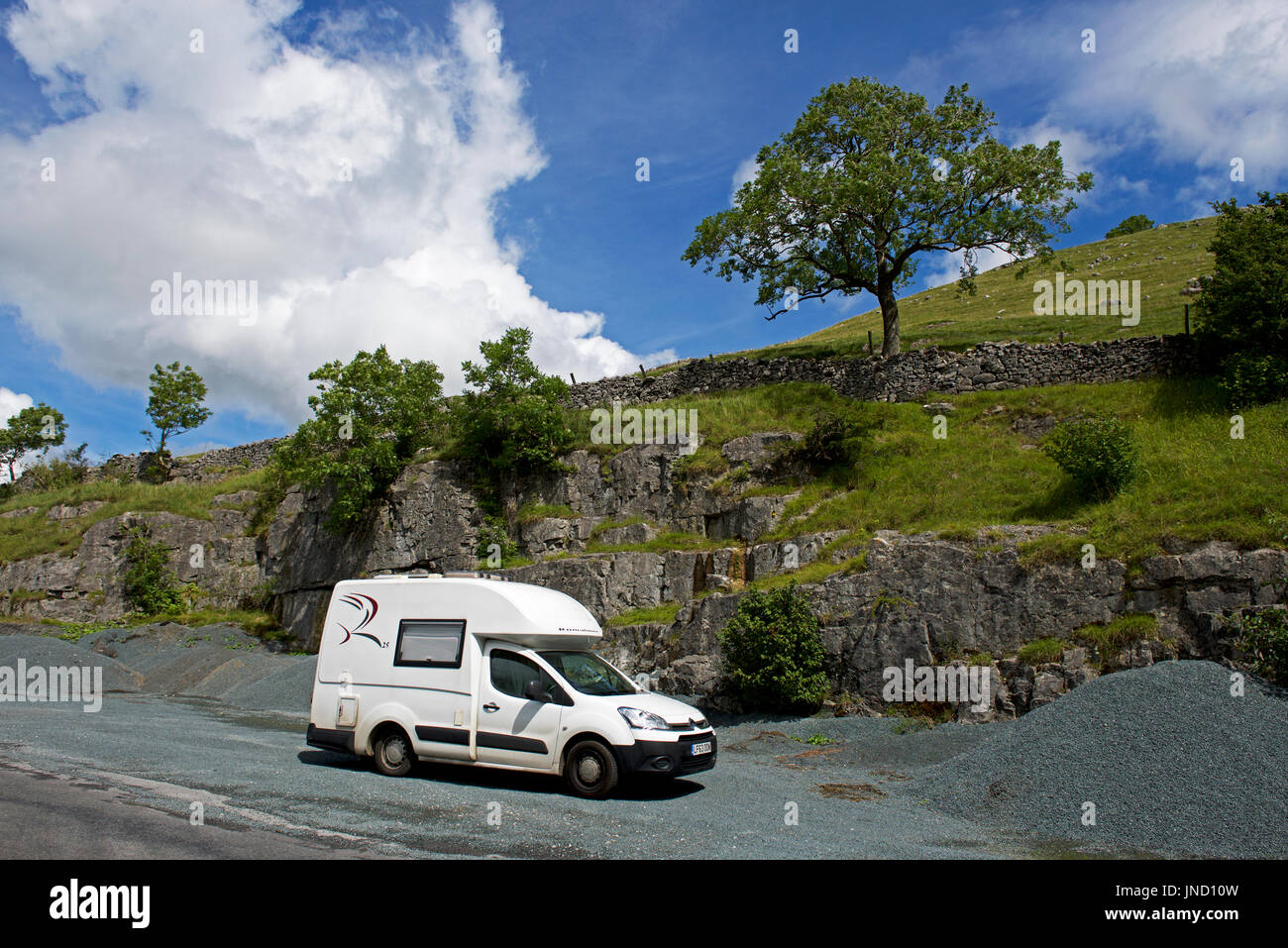 Romahome 25, small motorhome, parked in lay-by, Yorkshire Dales ...