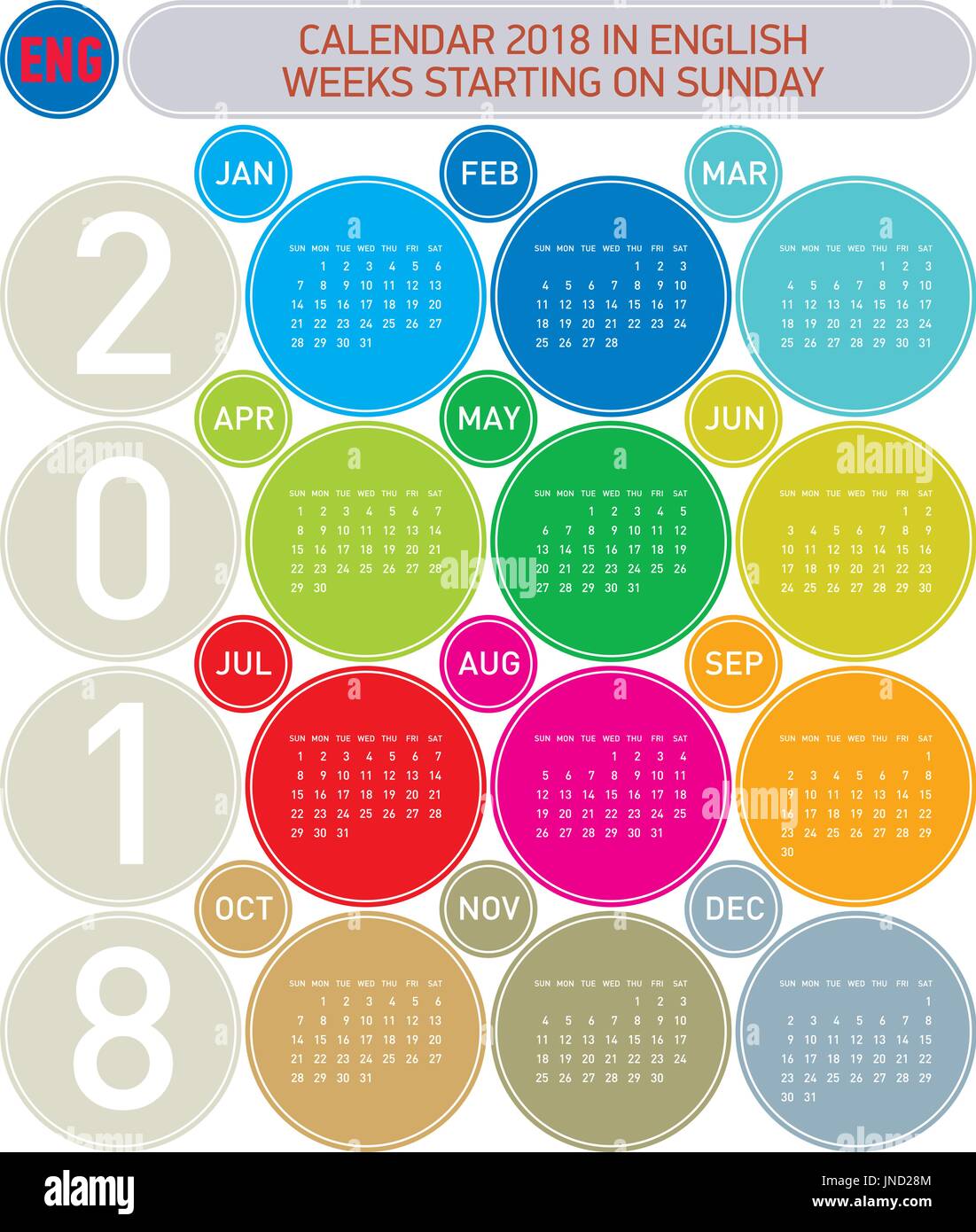 English calendar Stock Vector Images - Alamy