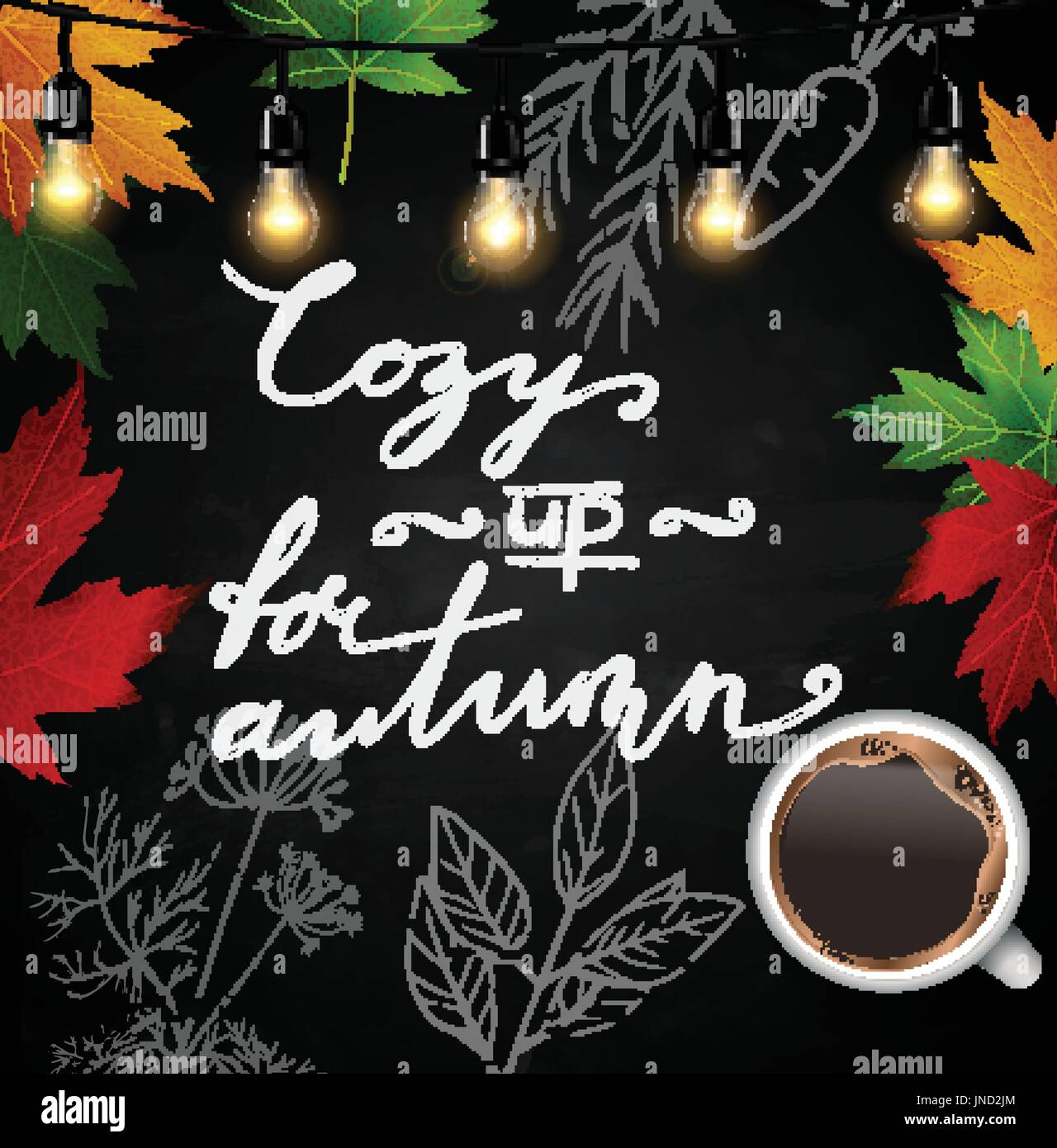 Chalkboard with autumn leaves Stock Vector Image & Art - Alamy