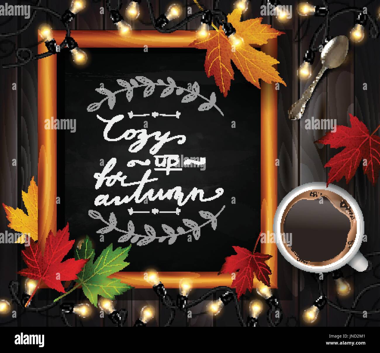 Chalkboard with autumn leaves Stock Vector Image & Art - Alamy