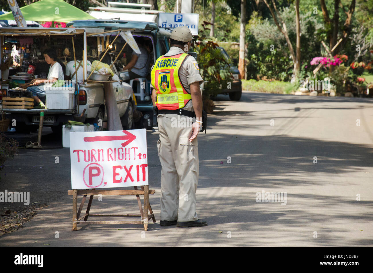 Civil Defence Volunteer Security Guard standing for security and ...