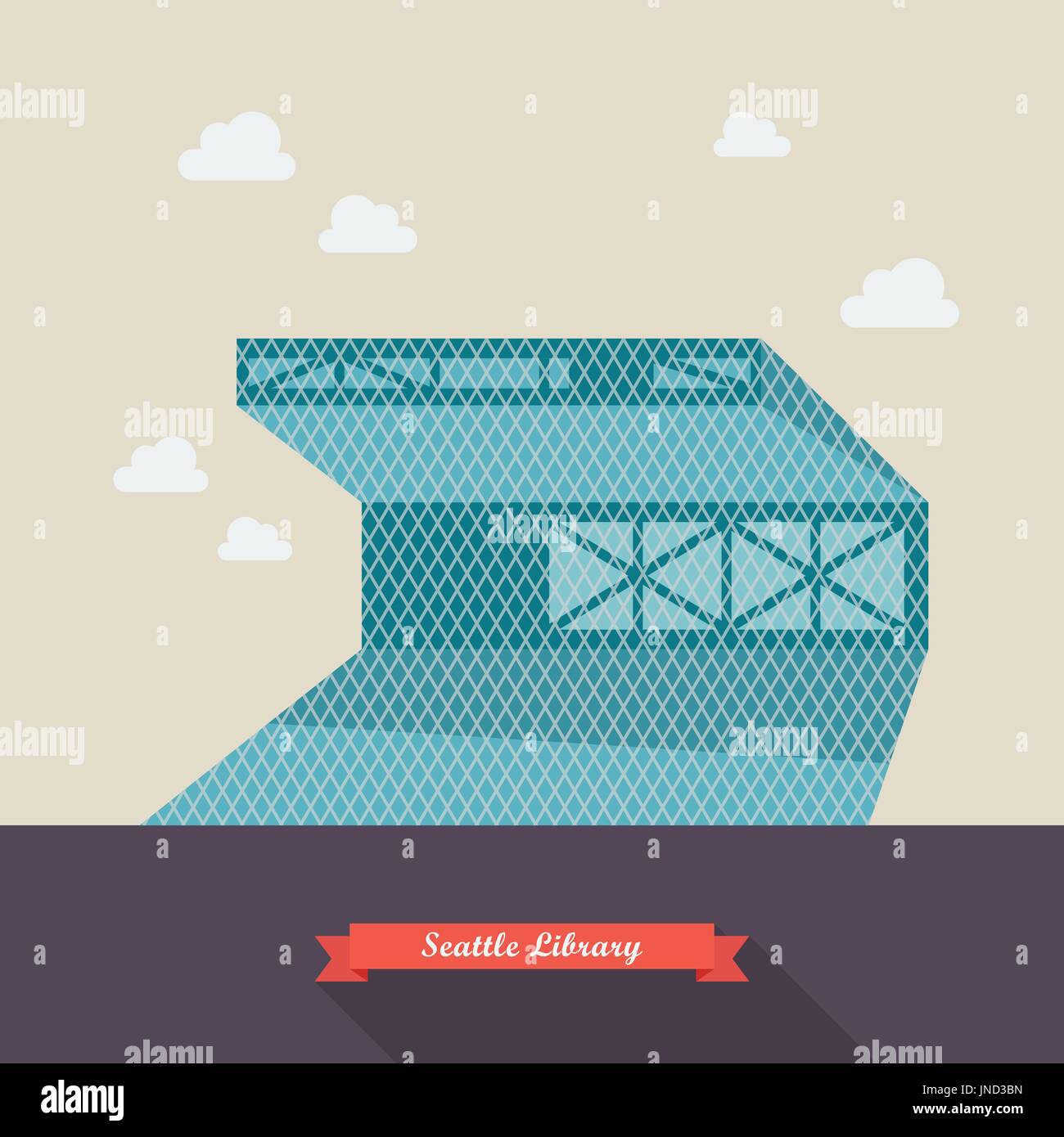Seattle public library architecture Stock Vector Images - Alamy