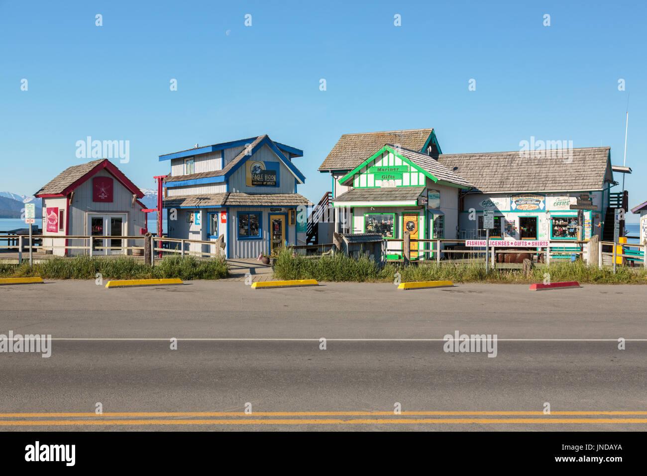 Town, Homer Spit, Homer, Kenai Peninsula, Alaska, USA Stock Photo - Alamy