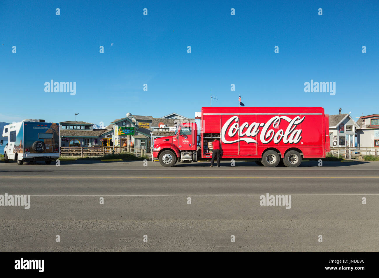 Coca Cola Truck, Homer Spit, Homer, Alaska, USA Stock Photo - Alamy