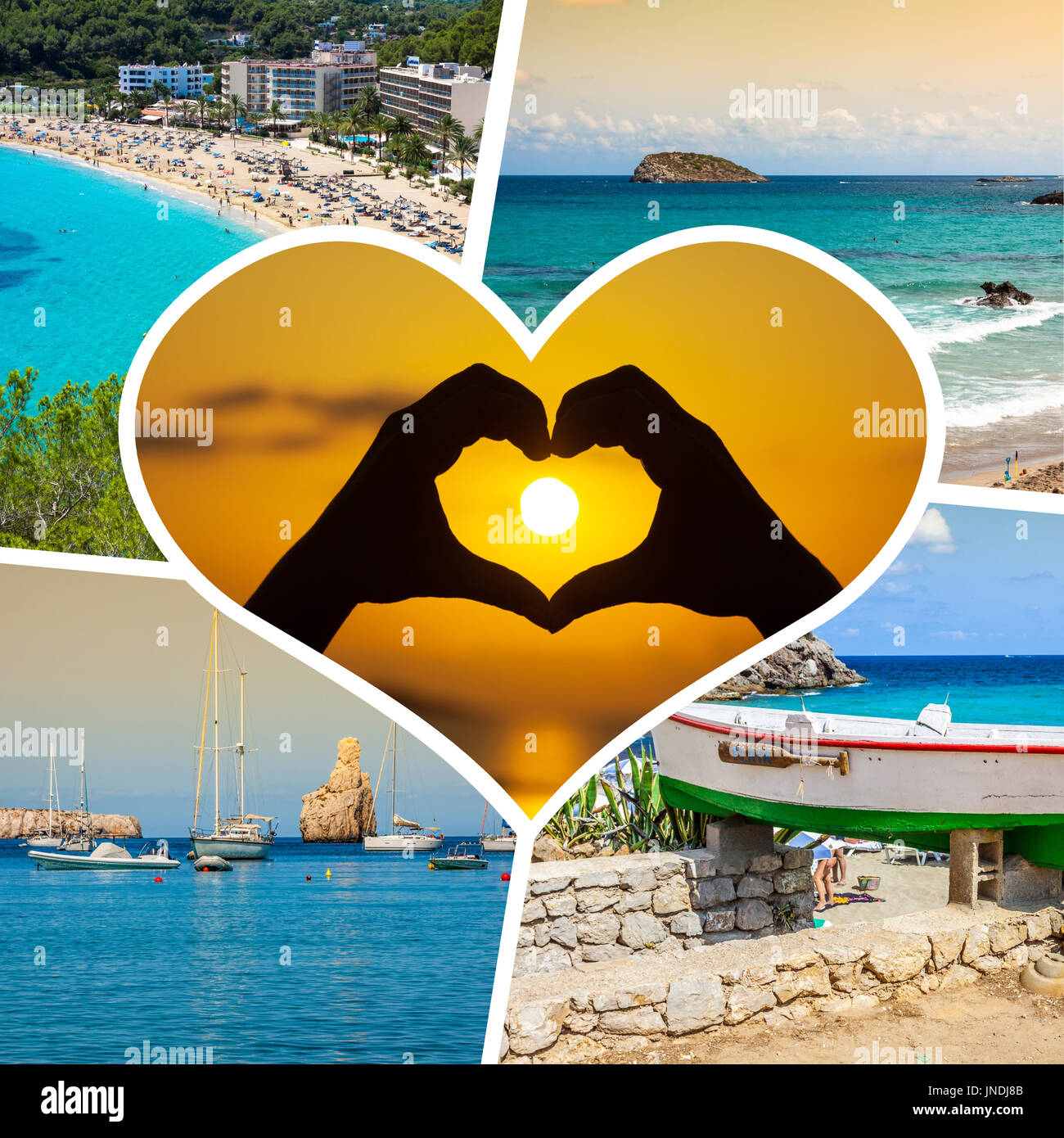 Collage of Ibiza beach Balearic Islands Stock Photo - Alamy