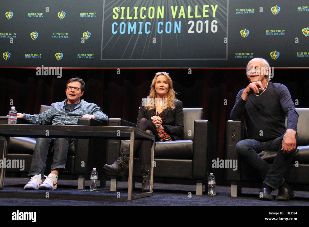 Michael J. Fox, Lea Thompson, Christopher Lloyd 03/19/2016 Silicon Valley Comic Con 2016 held at ...