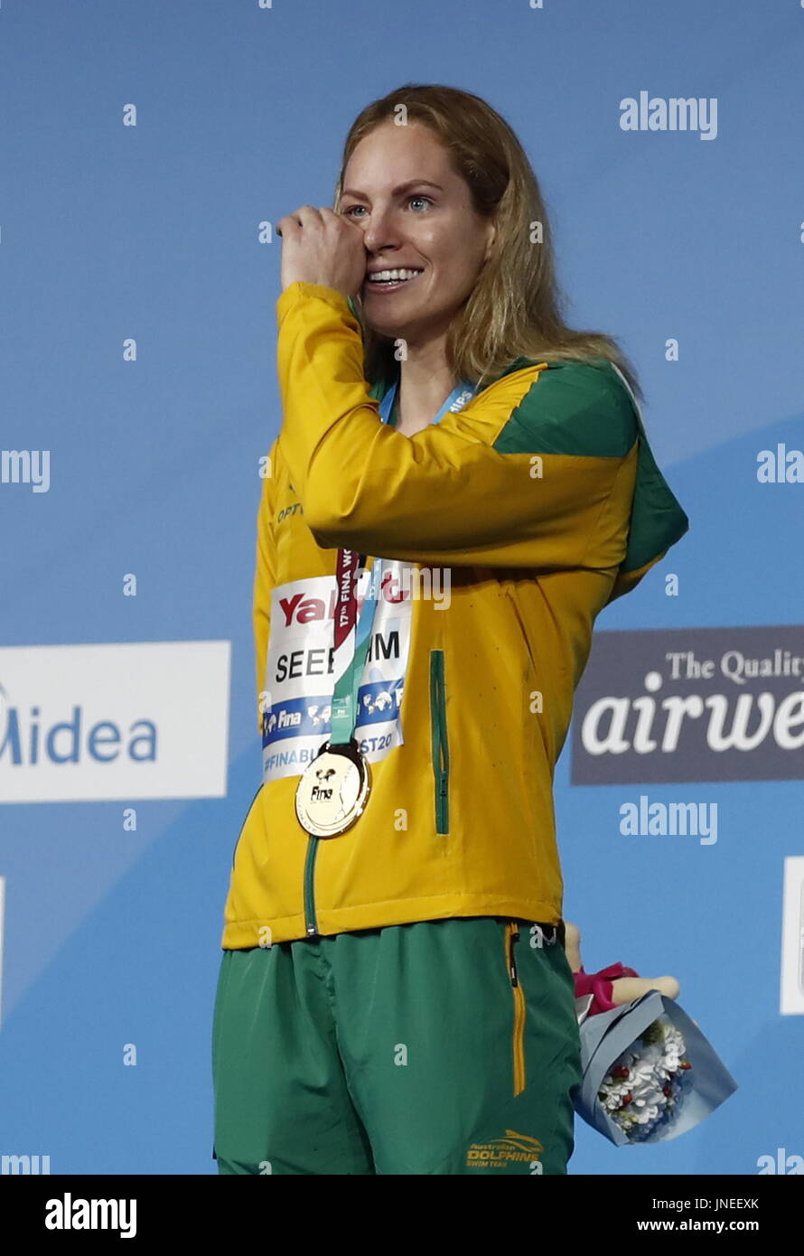 Budapest. 29th July, 2017. Gold medalist Australia's Emily Seebohm ...
